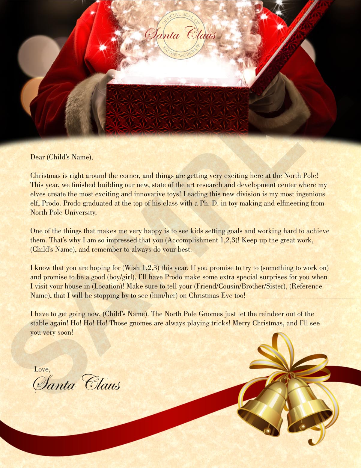 Personalized Letter From Santa – Santa Surprise Gift and Holiday Bells ...